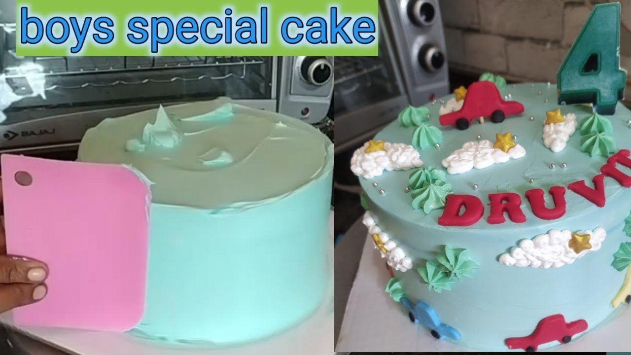 simple birthday cake design| boys special cake| birthday boys cake ...