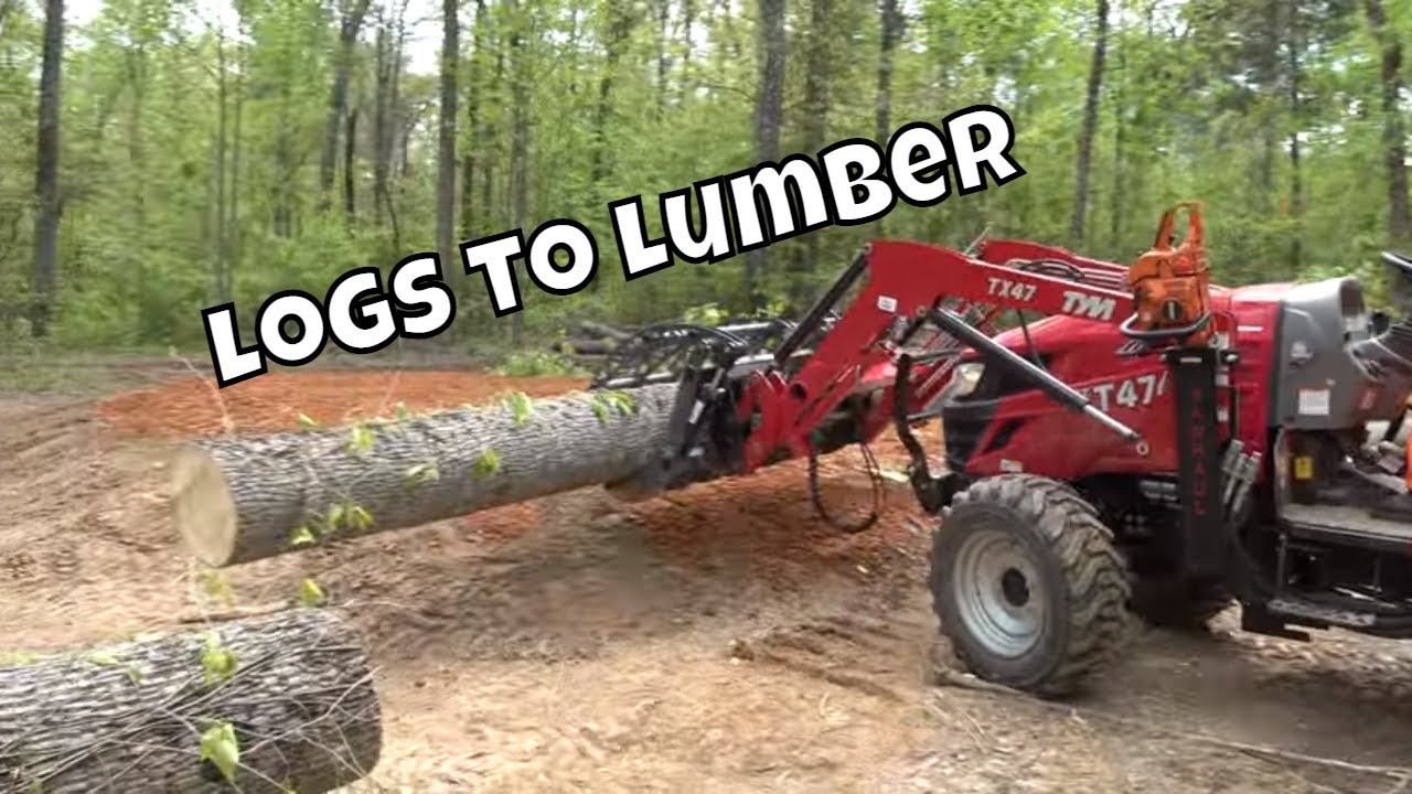 Cutting Our Own Lumber | Logging with a Tractor - YouTube