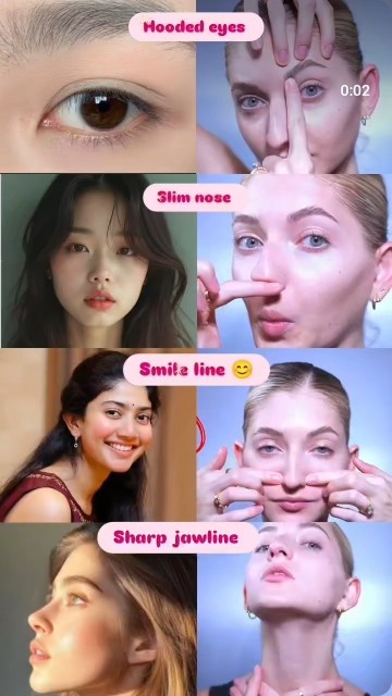 Hooded Eyes, Slim Nose, Smile Lines Gone 😍 | Sharp Jawline Face Yoga ...