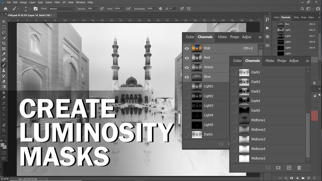 How to create Luminosity Masks - YouTube