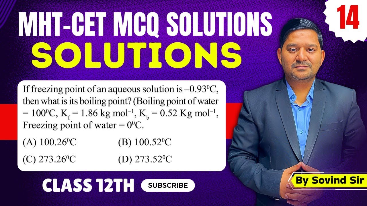 Freezing point and boiling point MHT-CET 2024 Questions | Chemistry ...