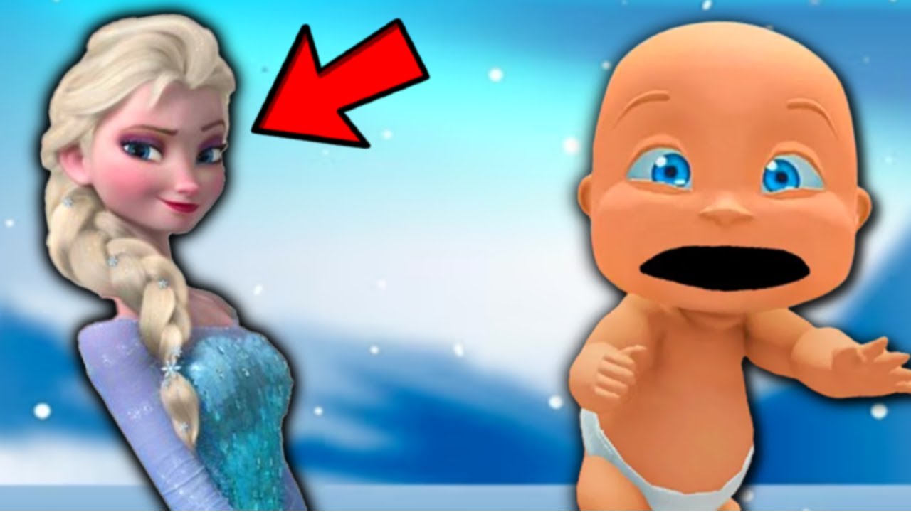 Baby Escapes EVIL ELSA! - YouTube