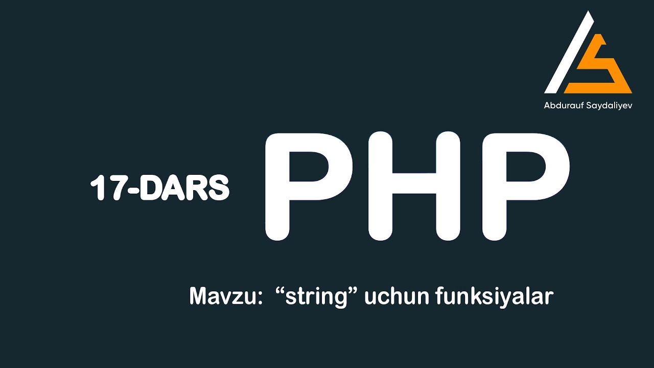 17-dars. PHPda "string" uchun funksiyalar - YouTube