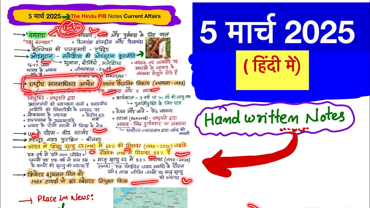 5 March 2025 | The Hindu Handwritten Notes For UPSC Prelims 2025 ...
