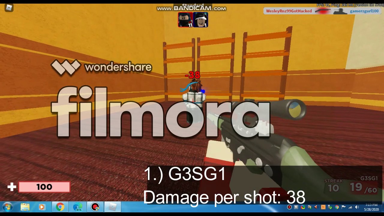 ROBLOX ARSENAL ALL SNIPERS RANGING FROM LOWEST TO HIGHEST DAMAGE ...