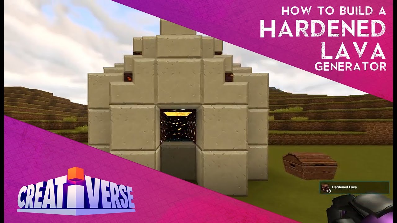 Creativerse: How to Build A Hardened Lava Generator - YouTube