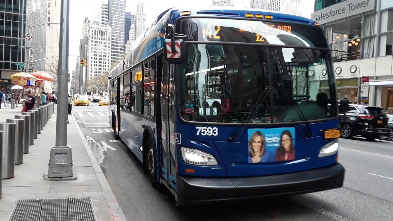 MTA: 2019 New Flyer XD40 "Xcelsior" Low Floor [7593] M42 bus - YouTube