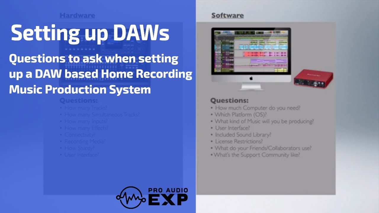 Guidance for setting up DAW Software in Home Recording / Music ...