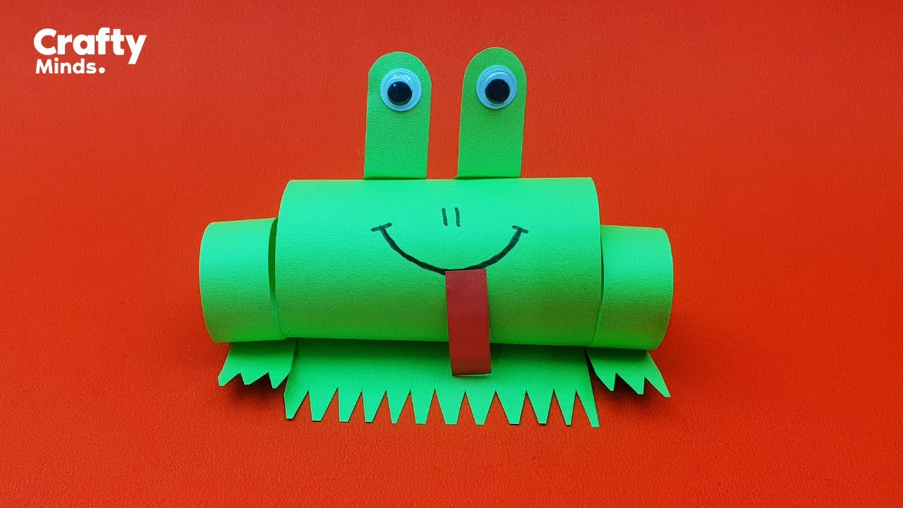 Funny moving paper frog toys | Paper Frog Toy Craft | Easy Paper Crafts ...