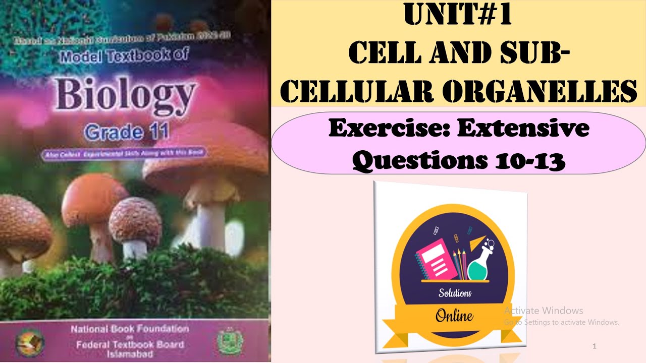 Class 11 Biology | Unit 1 Cell & Sub-Cellular Organelles | Extensive ...