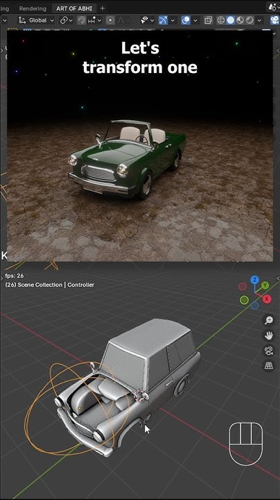 Transform One Car into Another using Geometry Nodes in Blender | #blender3d #artofabhishorts # ...