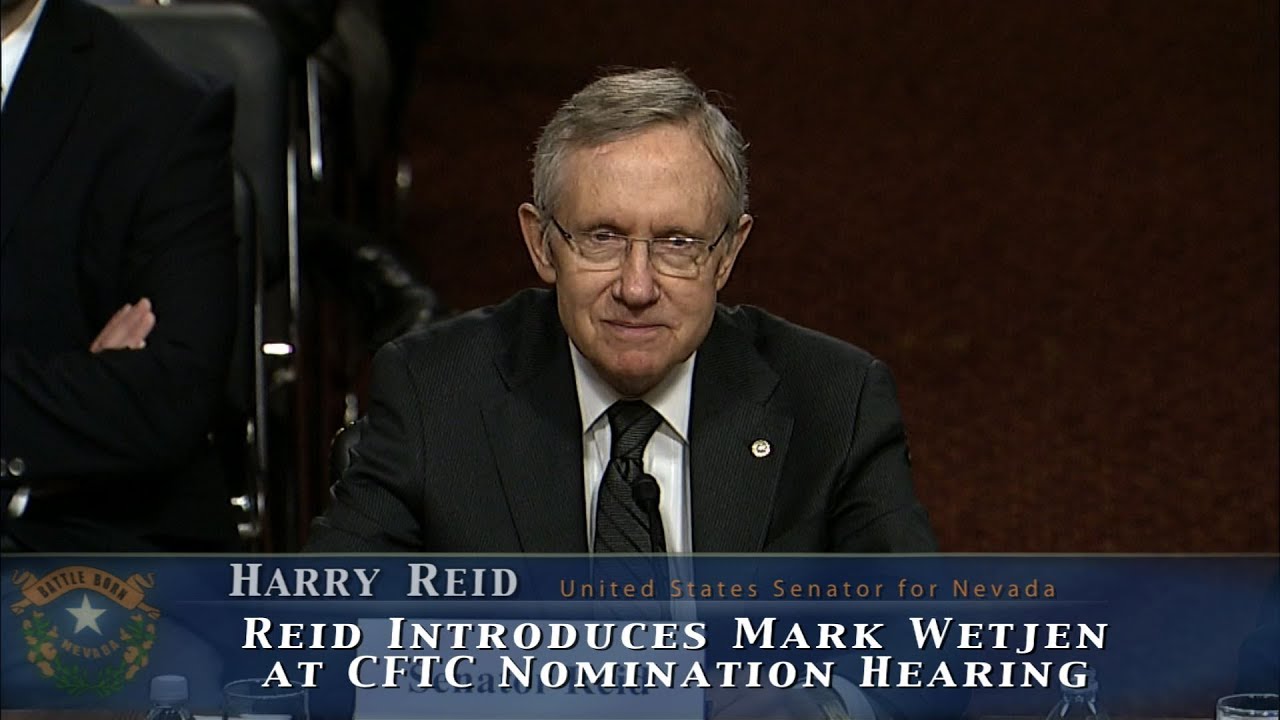 Reid introduces Mark Wetjen at CFTC nomination hearing - YouTube
