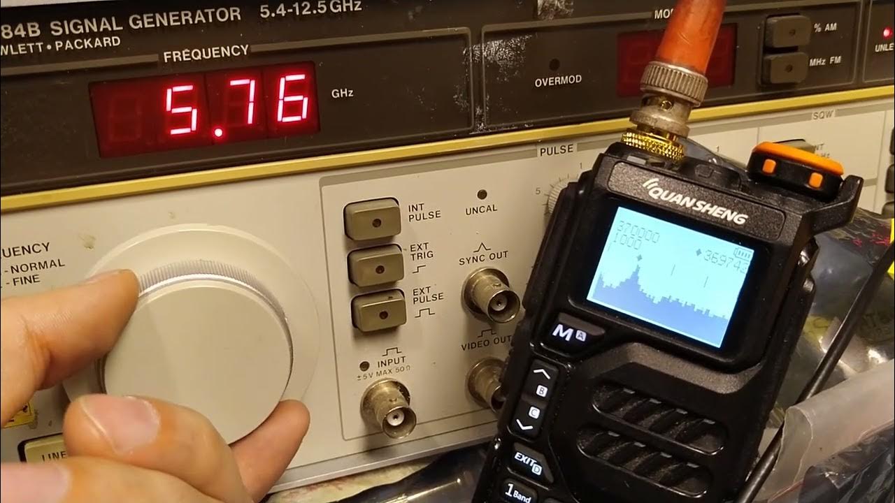 Quansheng UV-5K as a 5.7GHz IF radio. Spectrum in action! - YouTube