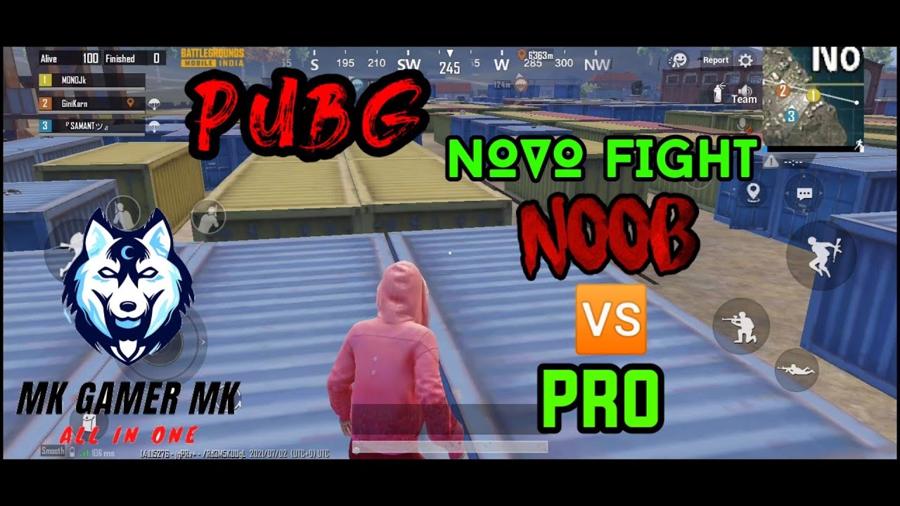 Pubg GamePlay Nub 🆚 Pro Novo - YouTube
