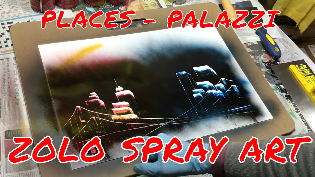 Spray paint art tutorial for beginners: ITA\ENG SUB places and bridge ...
