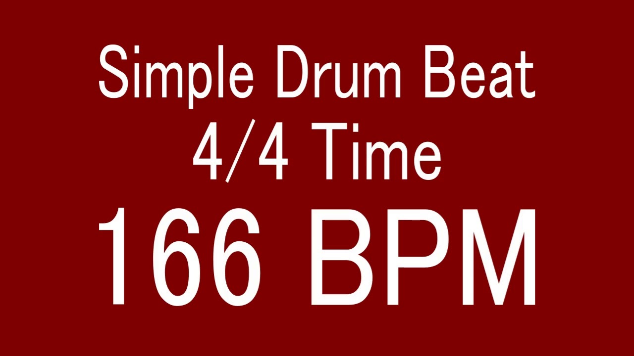166 BPM 4/4 TIME SIMPLE STRAIGHT DRUM BEAT FOR TRAINING MUSICAL ...