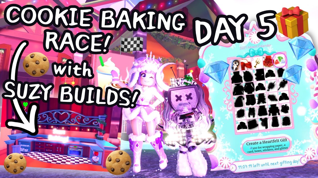DAY 5! COOKIE BAKING RACE w/ @suzy_builds !! Royale High Christmas 2021 ...