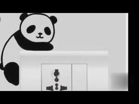 Switch board painting panda/ wall art/how to make panda /easy nd quick ...