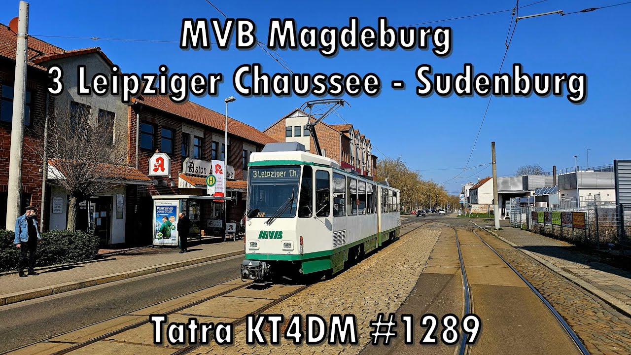 MVB Magdeburg - Linie 3, Tatra KT4DM #1289 - YouTube