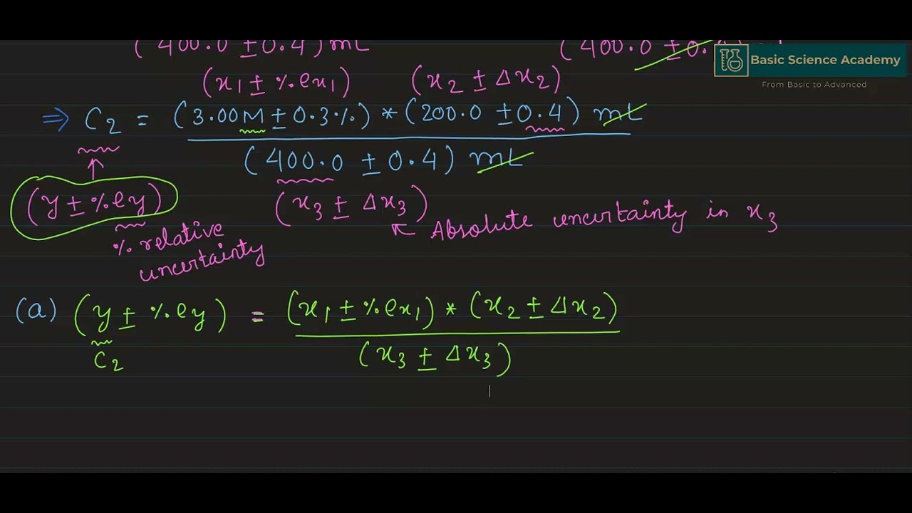 Percent Relative Uncertainty And Absolute Uncertainty Calculation In Percent Relative Uncertainty And Absolute Uncertainty Calculation In