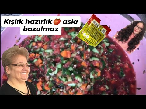 ​Salata Yapmaya Son! Pişmeyen Kışlık Ezme Domatesli Kornişon Turşusu 🥒🍅