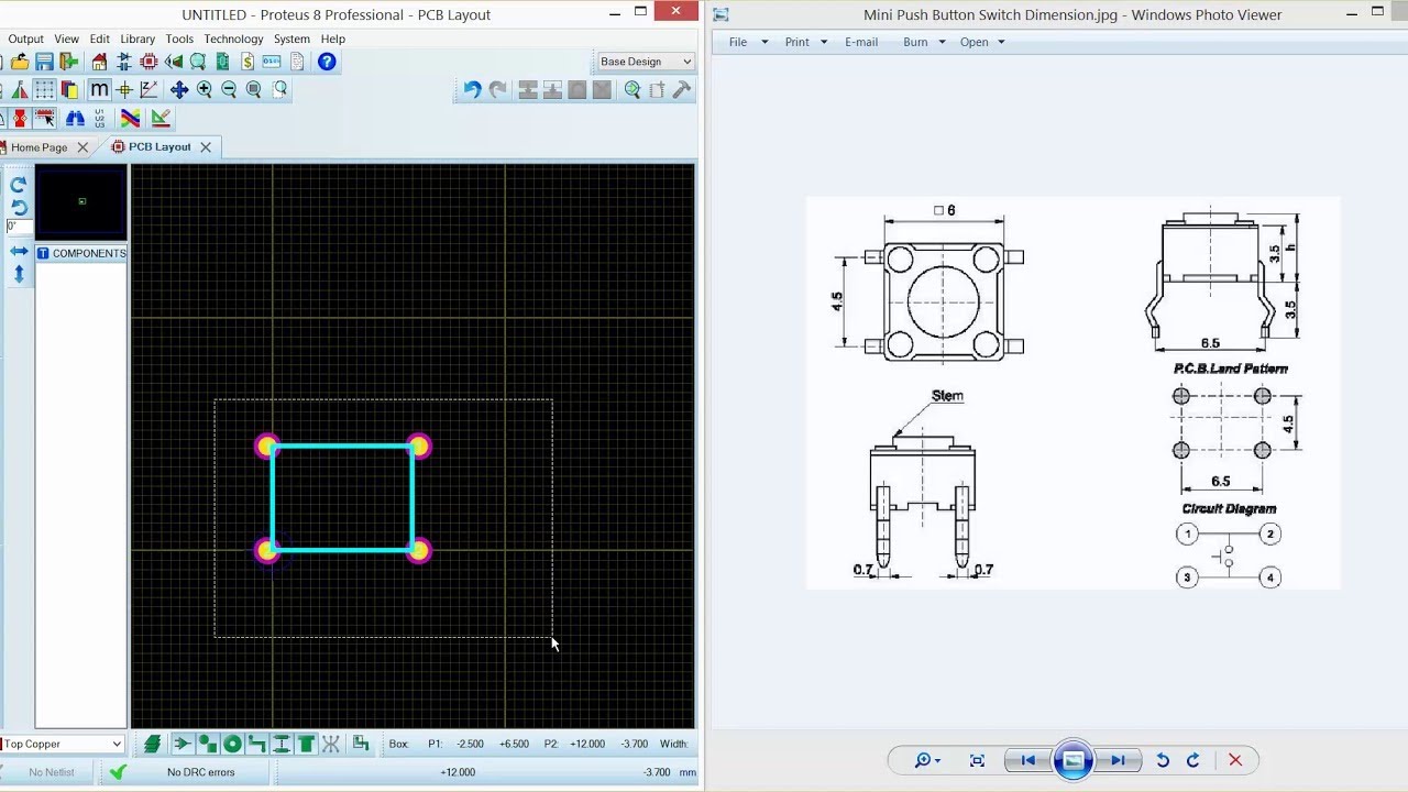 Create Push Button Pcb Proteus Youtube