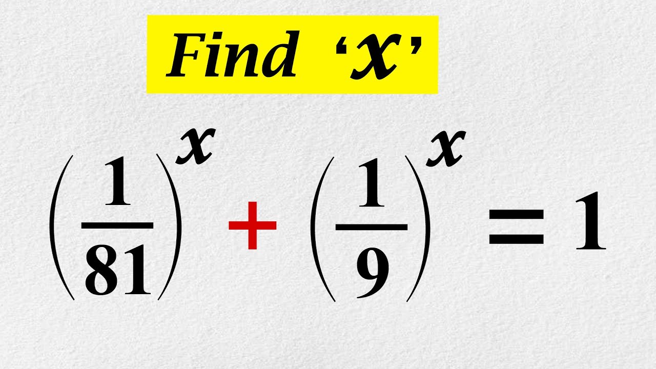 Math Olympiad | Wonderful Exponential Problem | VIJAY Maths - YouTube