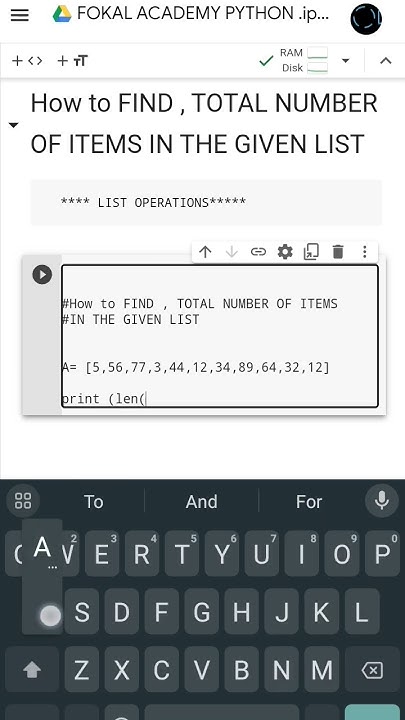 How to Find Total number of Items in the Given List || Python programming - YouTube