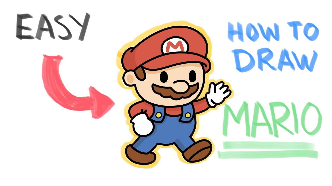 How to Draw Mario | Step by Step, Easy & Cute Drawing Tutorial! - YouTube