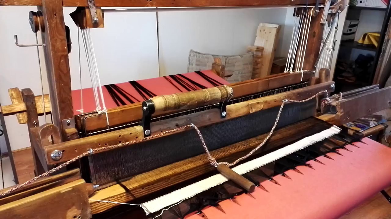 Test weaving with 'Jacques' a dobby loom - YouTube