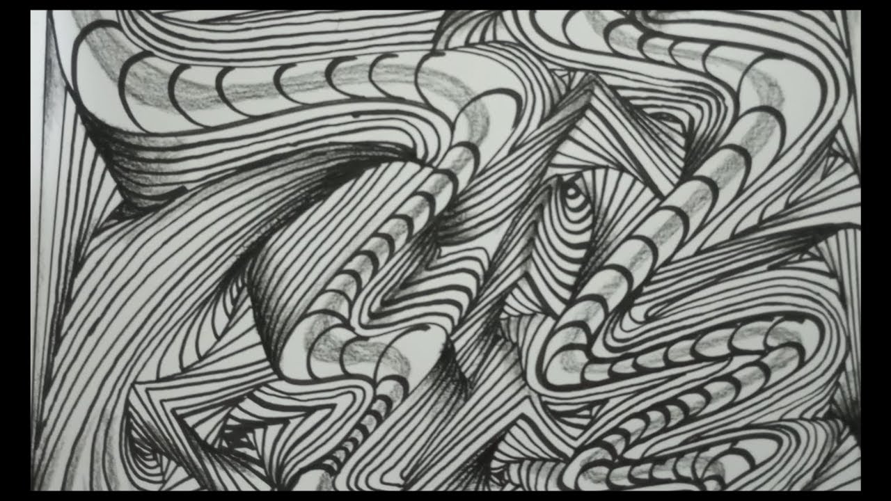 Art tricks for drawing abstract lines - YouTube