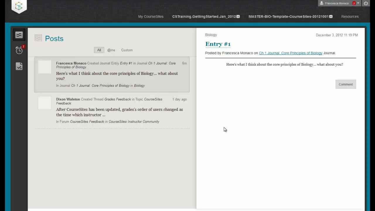 Blackboard Learn Feature Overview: Global Navigation Menu & My Blackboard - YouTube