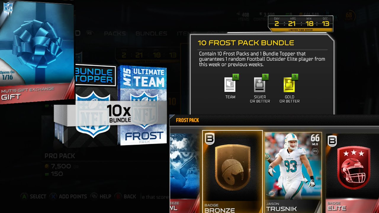 ELITE BADGE PULL!! NEW GIFTS FROST PACKS RETURN! - Madden 15 Ultimate ...