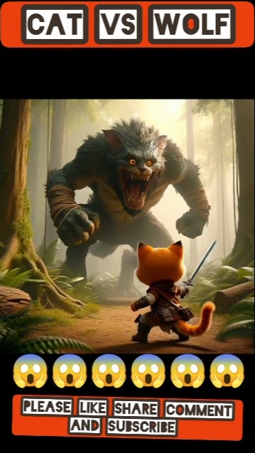 Cat Vs Wolf Amazing Short Story#vidhero #shorts #trendy #trending #cats ...