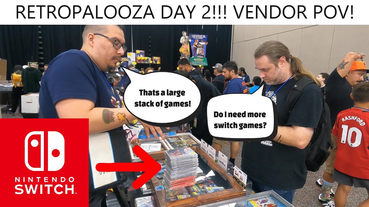 RETROPALOOZA DAY 2! SELLING LOADS OF SWITCH GAMES! VENDOR POV - YouTube