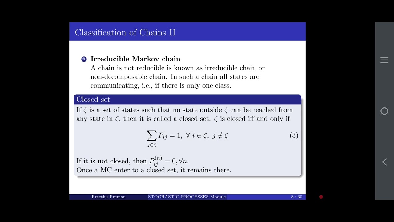 Classification of Chains | Stochastic Processes | Statistics - YouTube