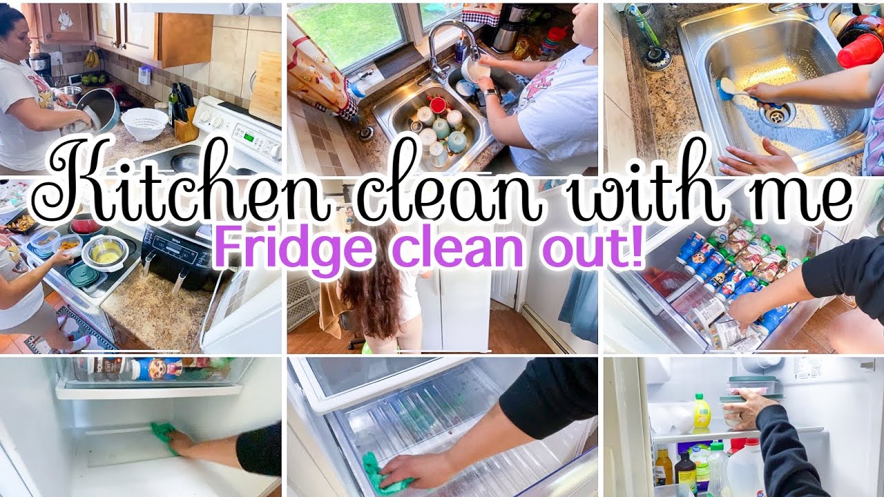 KITCHEN CLEAN WITH ME | FRIDGE CLEAN OUT | SMALL KITCHEN CLEAN - YouTube