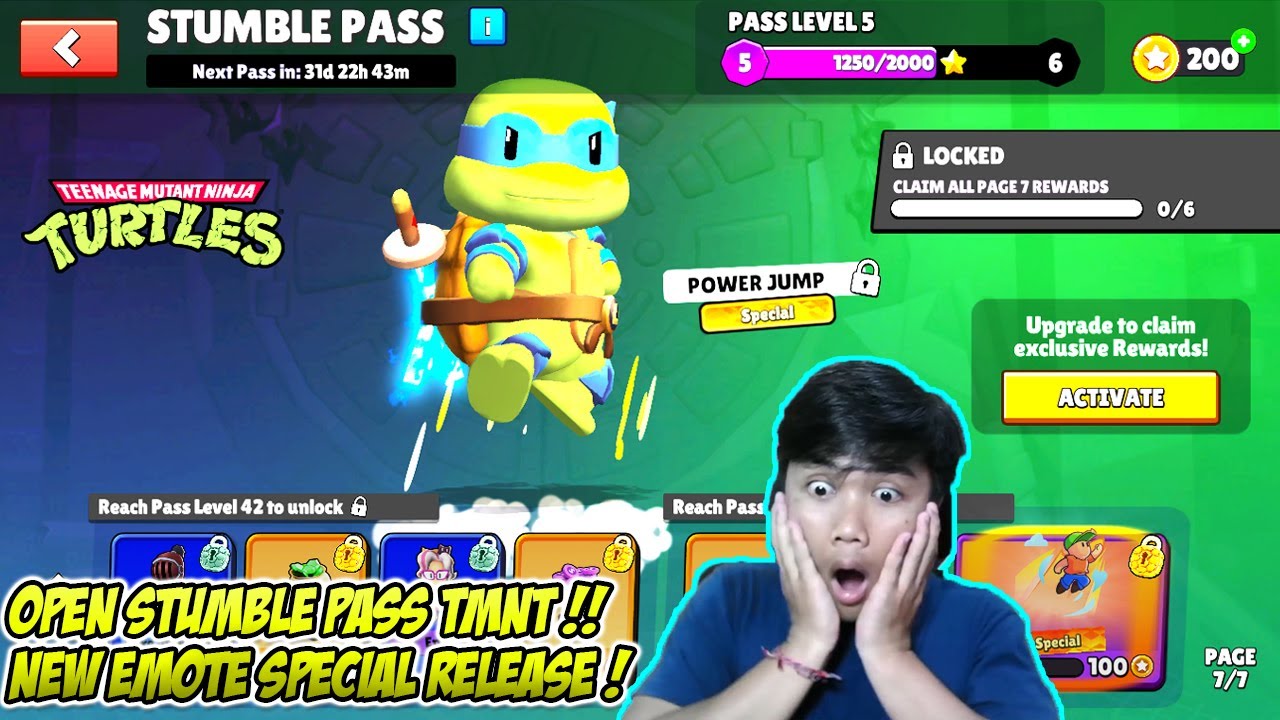 NEW EMOTE RELEASE IN NEW STUMBLE PASS TNMT !! LETSGOO PARTY STUMBLE ...