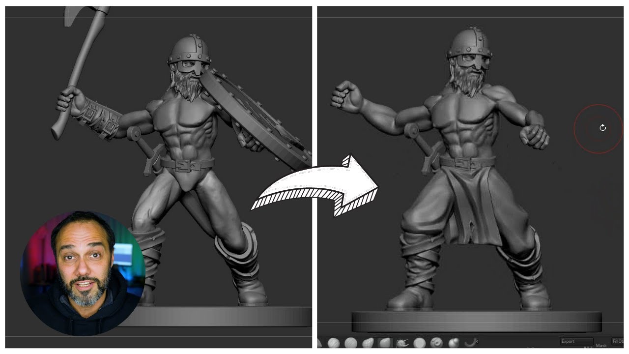 Sculpt Pants & Loin Cloth For A Viking Miniature Using ZBrush (Step-by ...