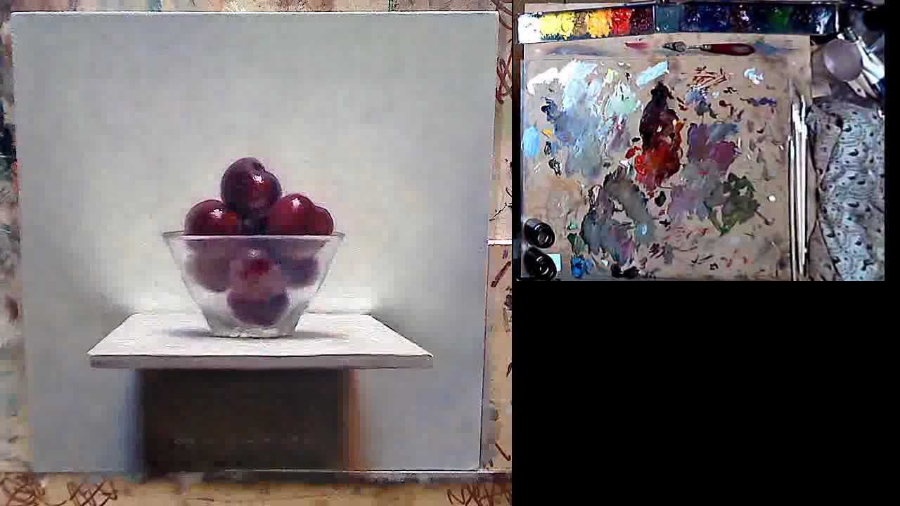 Learn how to paint cherries - painting tutorial video - YouTube