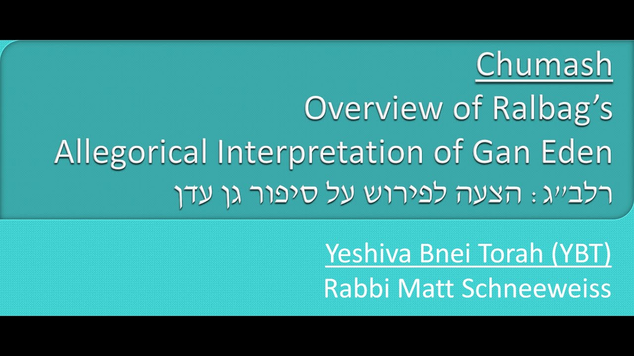 Ralbag's Allegorical Interpretation of Gan Eden Part 1 - Preface - YouTube