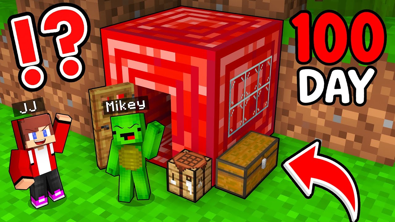 JJ and Mikey SURVIVE 100 Days Inside RUBY BLOCK! Challenge - Minecraft ...