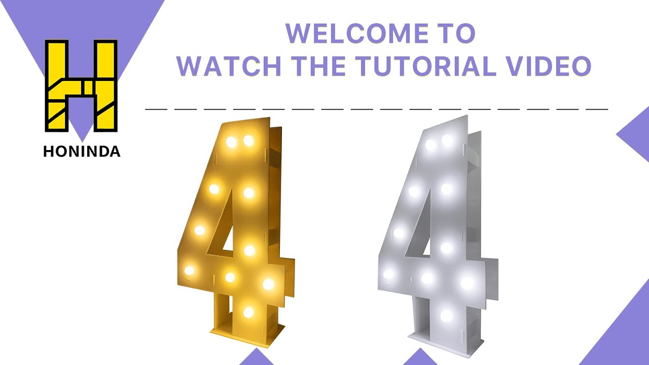 3ft Marquee Light Up Number 4 DIY Tutorial - YouTube