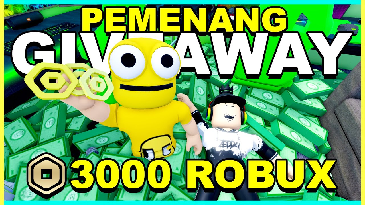 💎PEMENANG GIVEAWAY 3000 ROBUX GRATIS di ROBLOX! - Giveaway Robux Ke-1 ...
