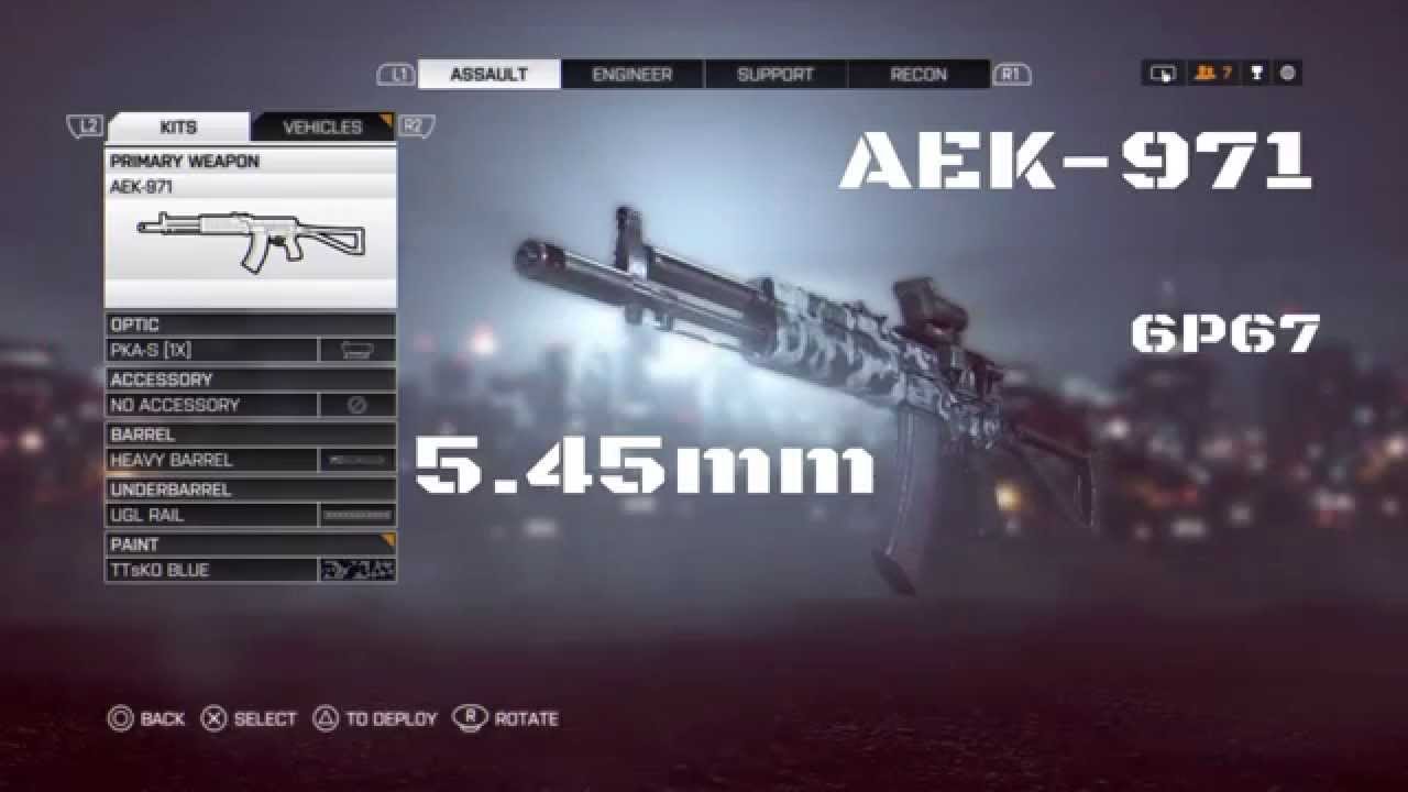BATTLEFIELD 4: AEK-971 6P67 Gun Review - YouTube