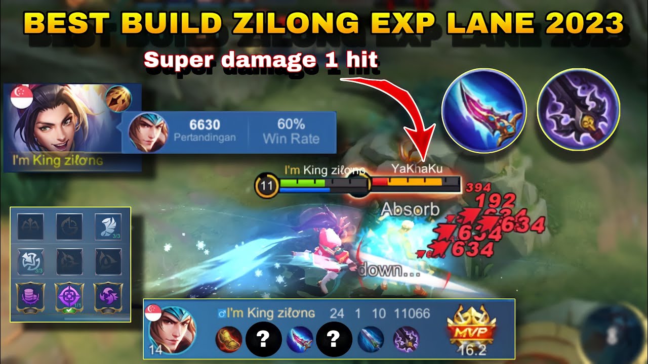 BEST BUILD ZILONG EXP LANE IN 2023 - The Amazing One Hit🔥 | MLBB - YouTube