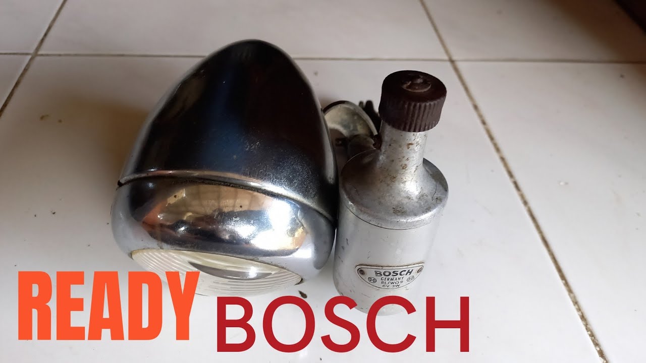 Review Aksesoris onthel, Lampu sepeda onthel merk bosch germany - YouTube