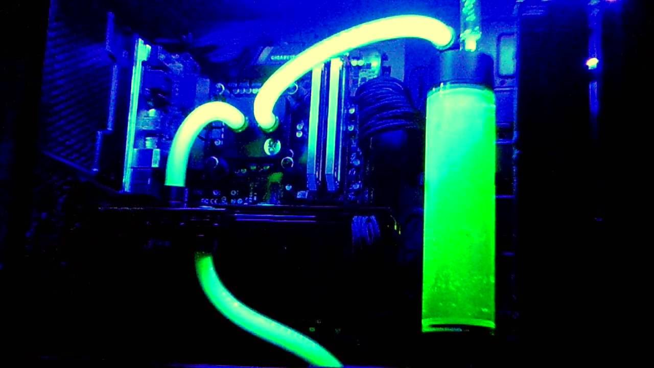 6600k/GTX 1070 watercooled - adding UV Green dye to loop - YouTube