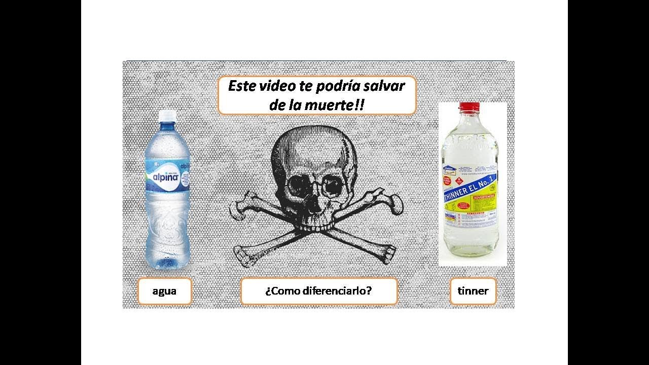 COMO DIFERENCIAR EL AGUA CON EL THINNER PARA EVITAR INTOXICACIÓN - YouTube