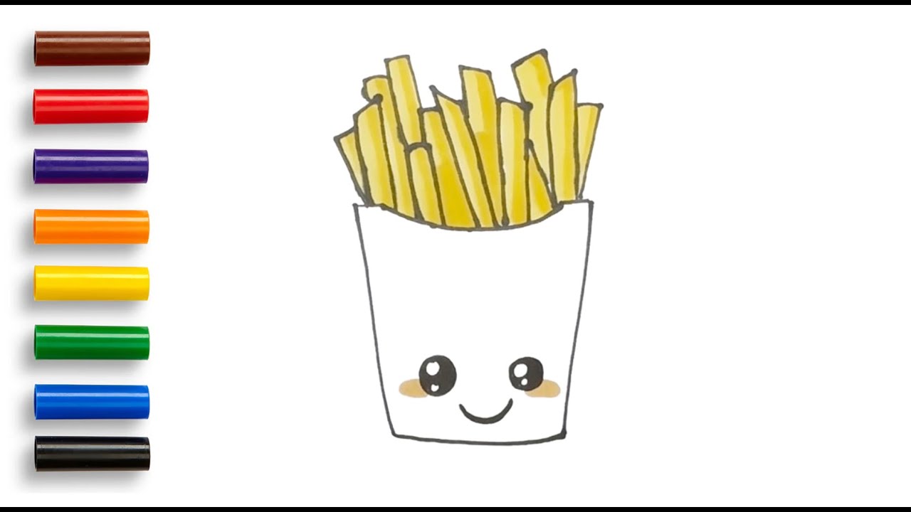 How to Draw Cute Fries 🍟 McDonalds Fries - YouTube